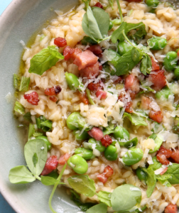 Broad Bean Parmesan and Mint Risotto Recipe | Summer Risotto