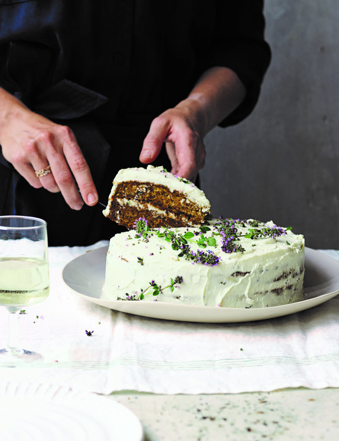 Pumpkin and Sage Cake with Thyme and Feta Frosting Recipe