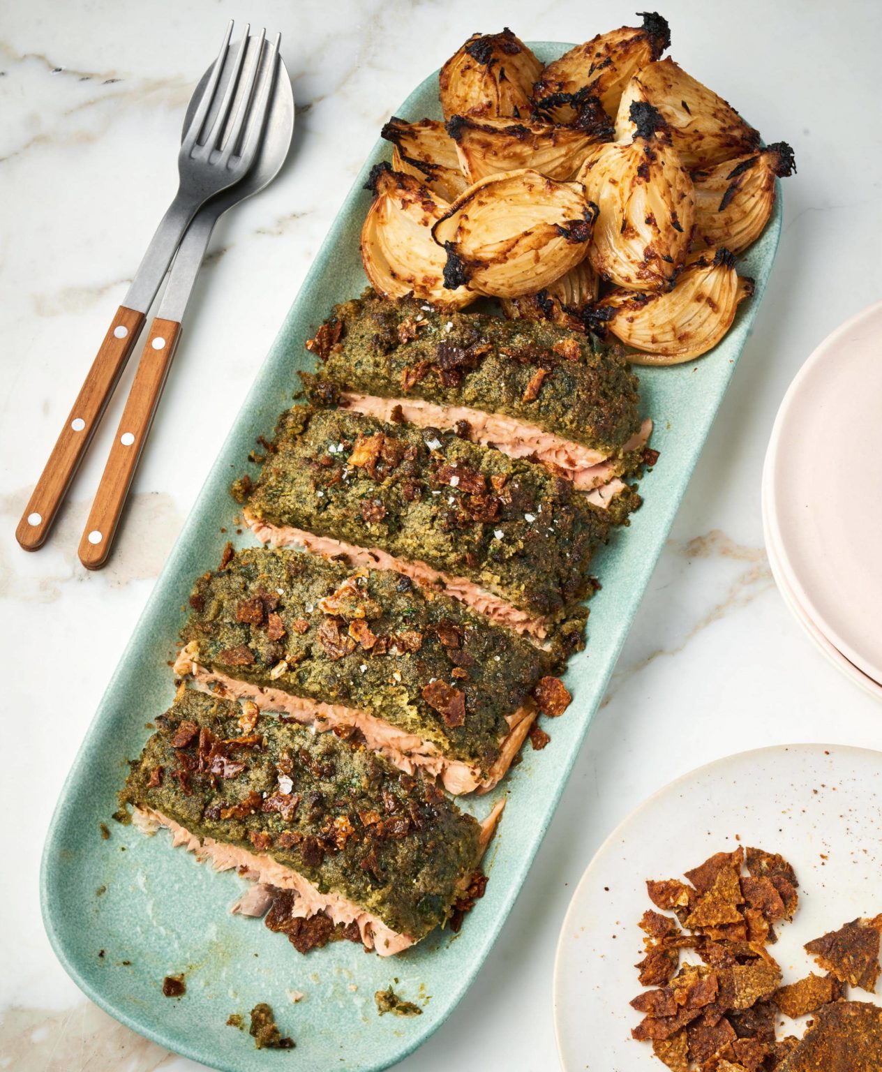 Nadiya Hussain Salsa Verde Salmon Recipe | BBC2 Fast Flavours