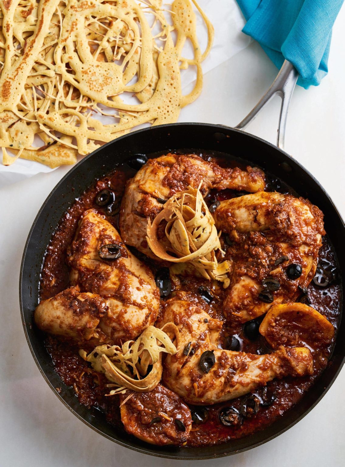 One-tin Roast Chicken with Fennel, Lemon, Shallots, Garlic & Mustard Mayo