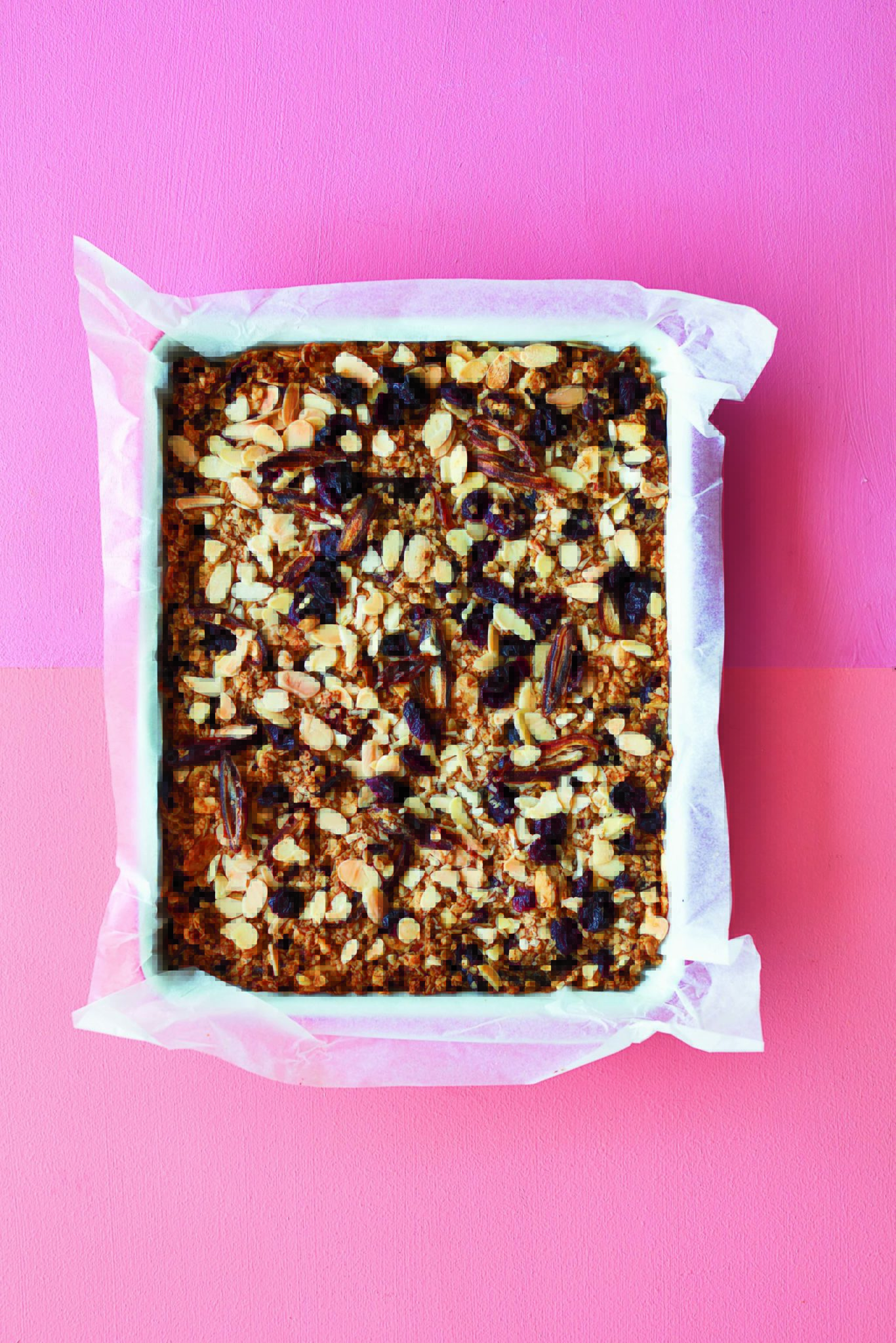 Rukmini Iyer Cranberry Almond Flapjacks Recipe | Easy Traybakes
