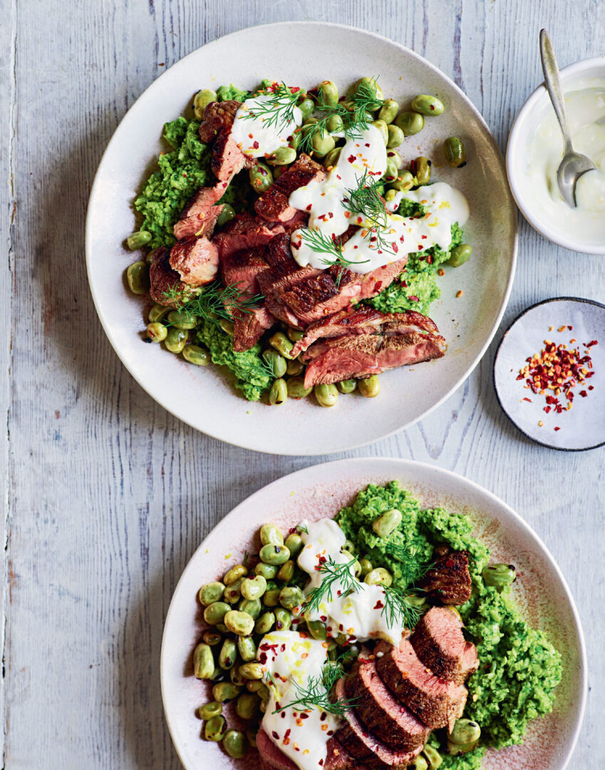 Broad Bean Smash with Spiced Lamb Recipe | Summer Lamb