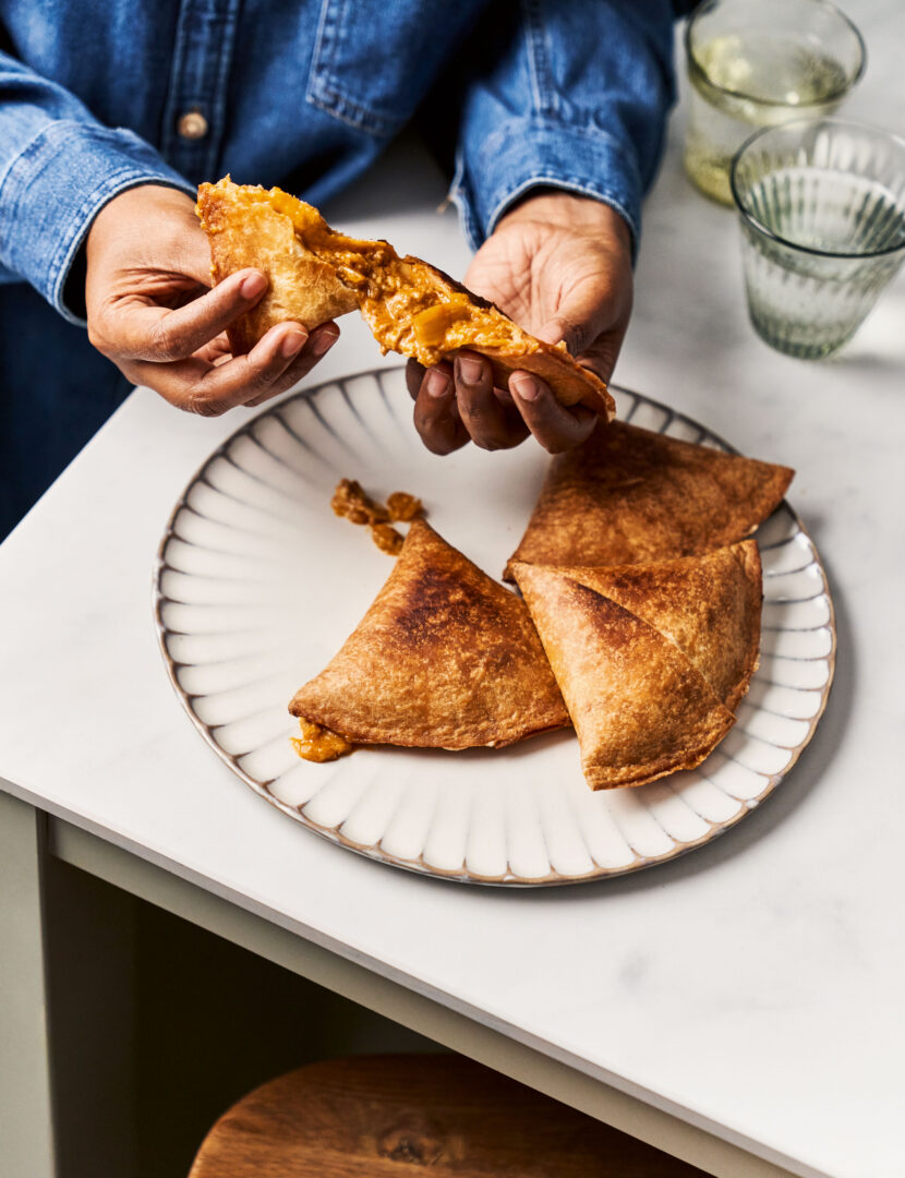 Nadiya Hussain's Cheese and Lamb Samosas Recipe | Cook Once Eat Twice ...