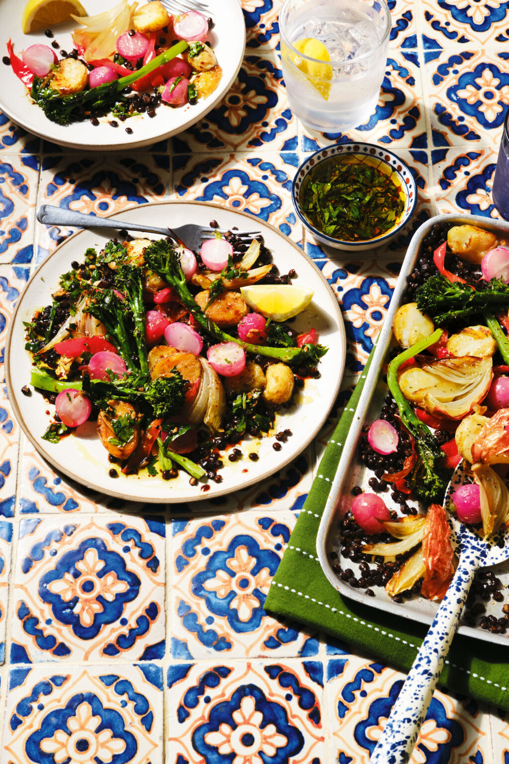 Vegan New Potato & Lentil Traybake Recipe | Grubby